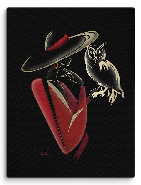 Owl Queen — Canvas Art Print by Tatyana Markovtsev | Feel The Line ...