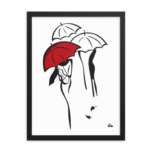 Umbrellas — Minimalist Line Art Print by Tatyana Markovtsev – Feel The Line